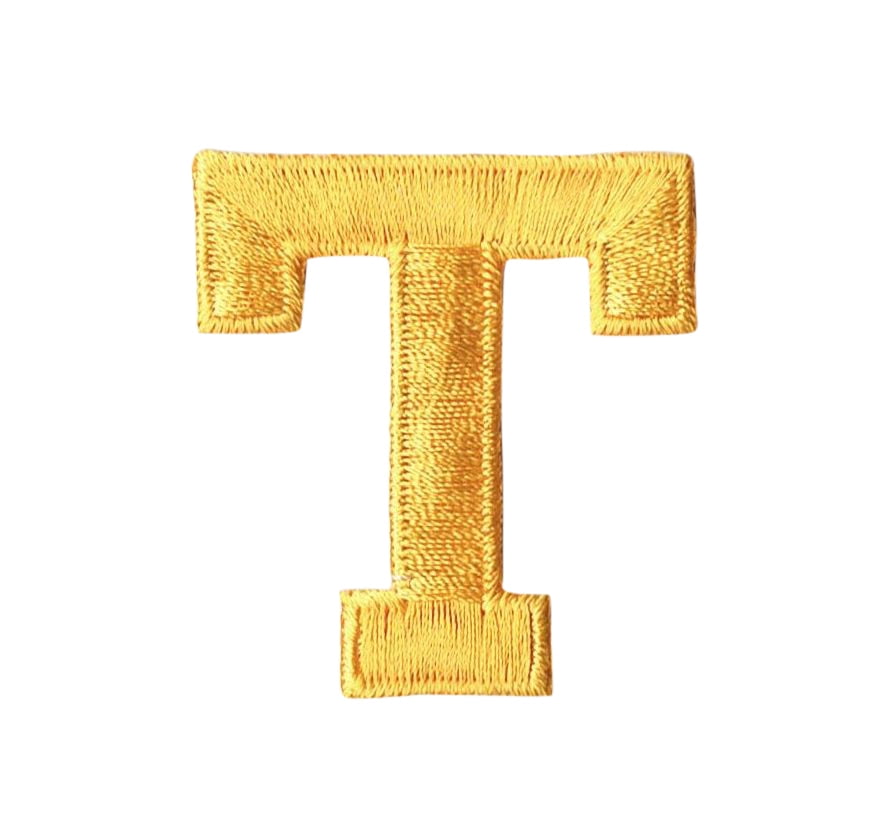 Alphabet Letter - T - Color Yellow - 2" Block Style - Iron On ...