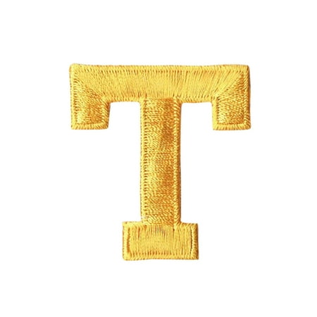 Alphabet Letter - T - Color Yellow - 2" Block Style - Iron On ...