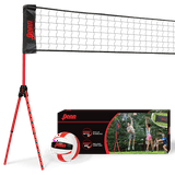 CROSSNET Four Square Volleyball Net and Game Set with Carrying Backpack ...