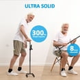 Quad Cane, Walking Cane for Men & Women with 4-Pronged Base for Extra ...