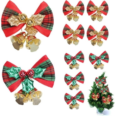 Happon 12 Pcs Christmas Tree Bows Mini Red Bowknot 2 in Xmas Tree ...