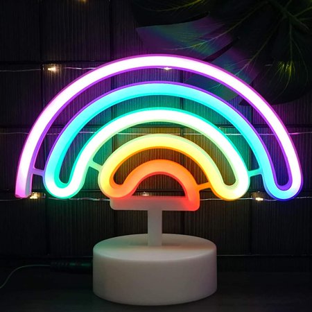 Led Rainbow Light Neon Signs Rainbow Neon Night Light With Base ...