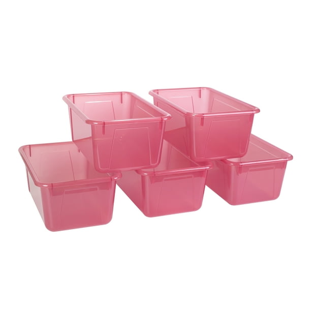 Pen+Gear Plastic Small Cubby Bin, Craft and Hobby Storage, Tint Pink, 5 ...