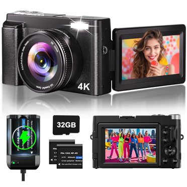 Portable Vlog Video Camera Camcorder with Microphone for YouTube, FHD ...