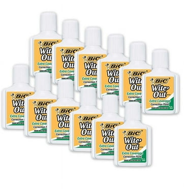 BIC Wite-Out Bottle Liquid Cover-it Correction Fluid, 1 Dozen - Walmart.com