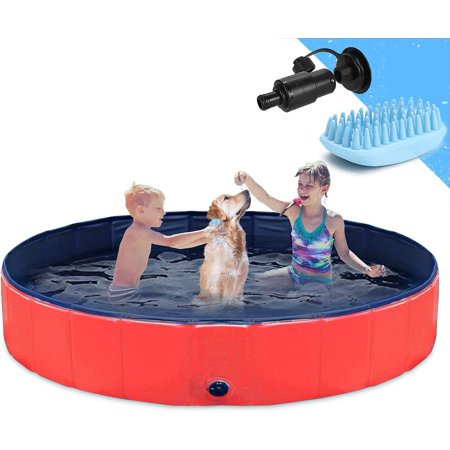Foldable Dog Pool for Extra Large Dogs Kiddie Pool Kids Pool Hard ...