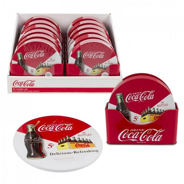 Coca-Cola 858339 Coca-Cola Retro Design Coaster Set with Holder - 6 Piece - Walmart.ca