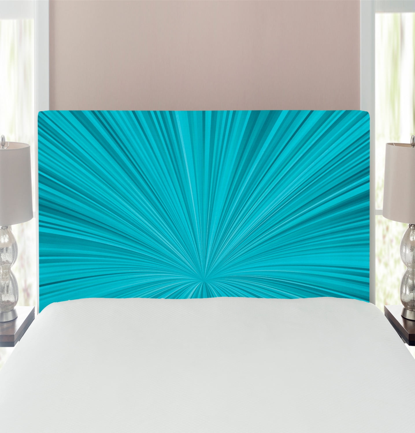 Teal Headboard, Abstract Vortex Design with Fireworks Celebration ...