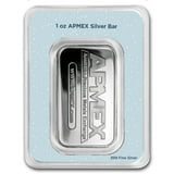 1 oz Silver Bar - APMEX (w/Festive Holiday Lights Card, In TEP ...