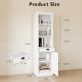 71 inch Tall Bookcase with Drawers & Doors,3-Tier Open Bookshelf with ...