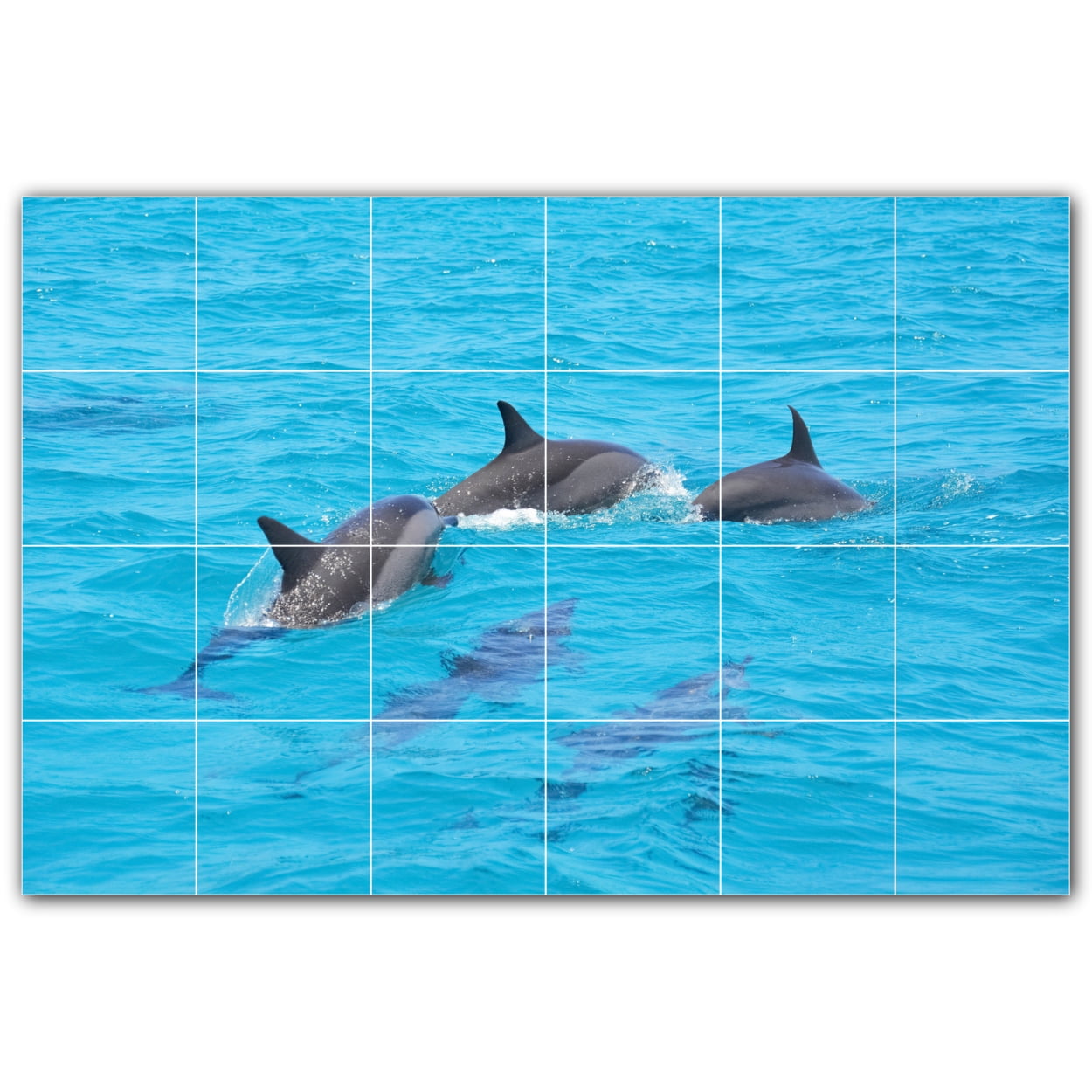 Picture-Tiles.com: Dolphin Ceramic Tile Wall Mural WAL500500-64L. 48"W ...