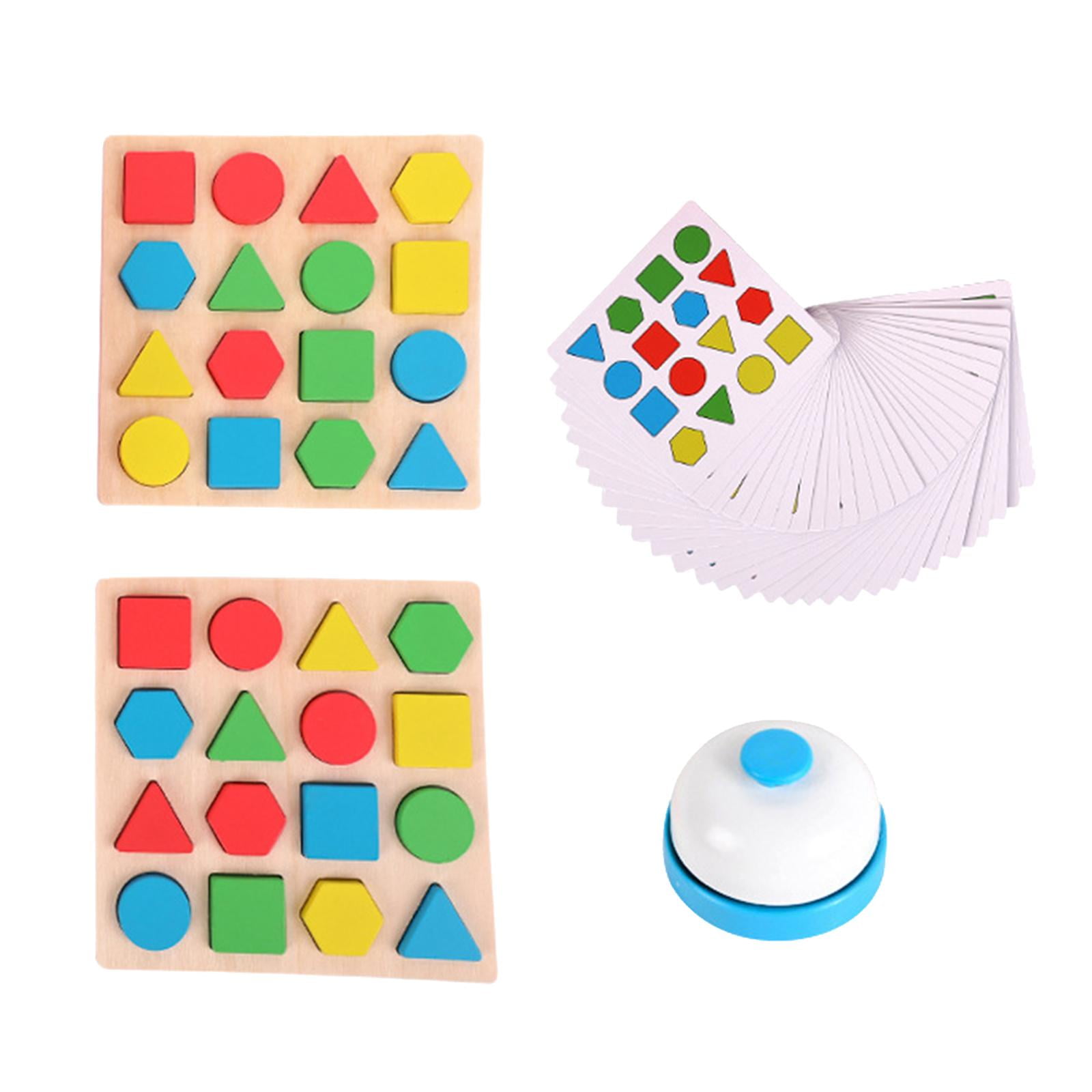 Geometric Shape Matching Board Game Wooden Block Matching Toy Jigsaw ...