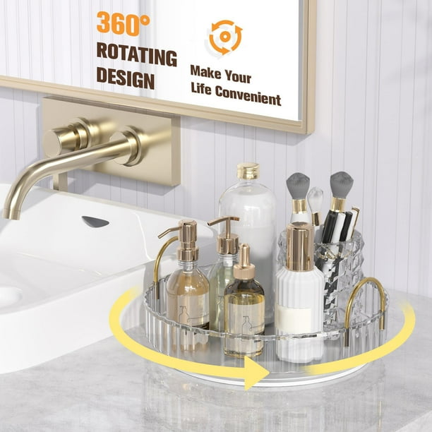 1-Tier Rotate Bathroom Counter Organizer, Countertop Perfume Tray And ...