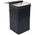 CintBllTer Square Laundry Hamper with Lid and Cloth Liner - Bamboo ...