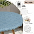 Blue Rhombus Round Fitted Tablecloth with Elastic Edge Modern Blue ...