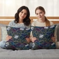 Abstract Art Pillow Covers Set of 4, Postmarks Travelling Red Yellow ...