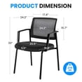 Black Stackable Leather Guest Chairs 2 Pack With Mesh Back And Padded ...