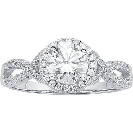 Arista - 1/2 Carat T.G.W. Australian Crystal and CZ Sterling Silver Engagement Ring - Walmart ...