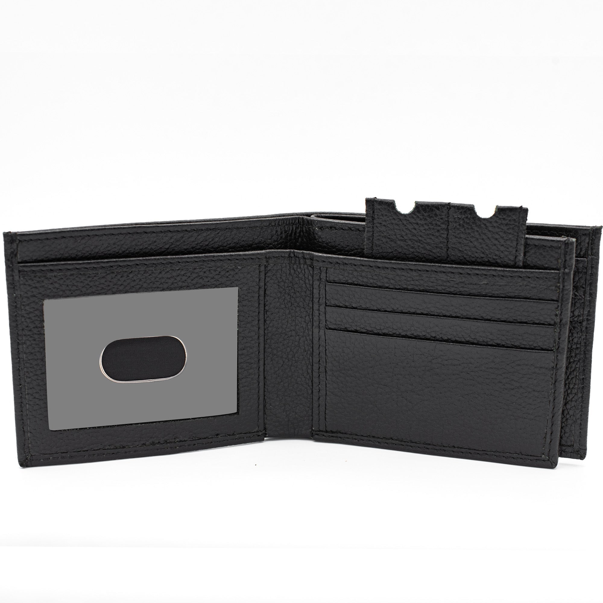 RFID Blacking Black Bifold Leather Wallet for Men Blind & visually ...