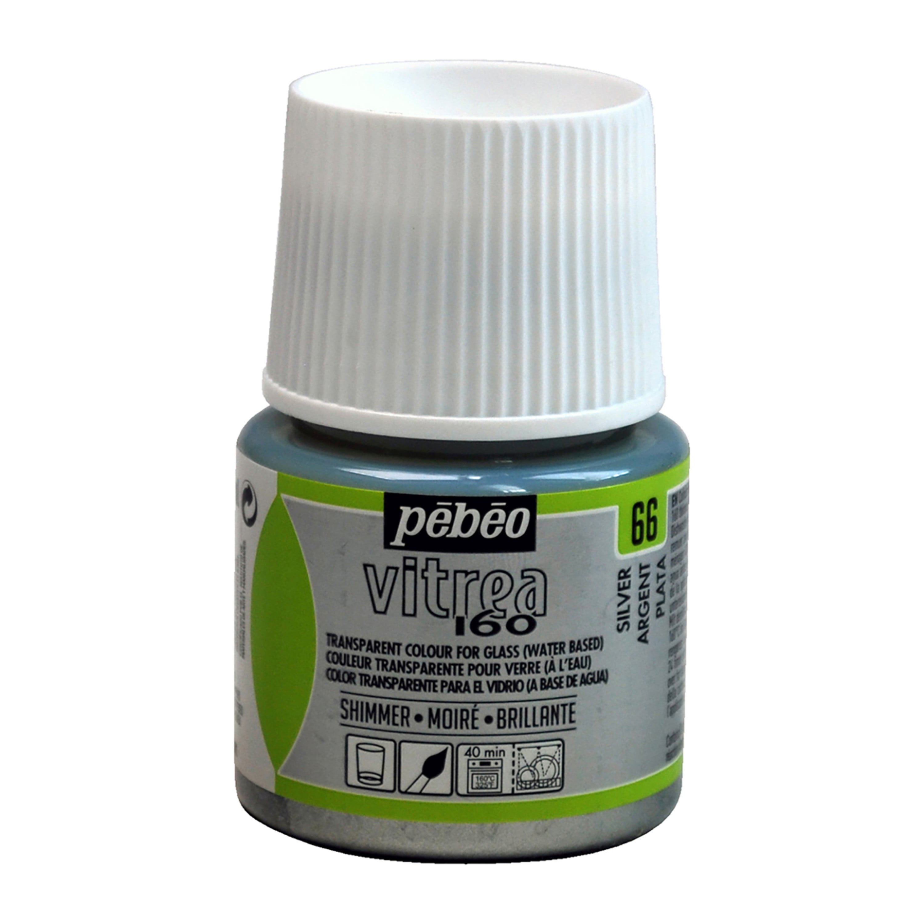 Pebeo Vitrea 160 Glass Paint, 45ml, Shimmer Silver - Walmart.com