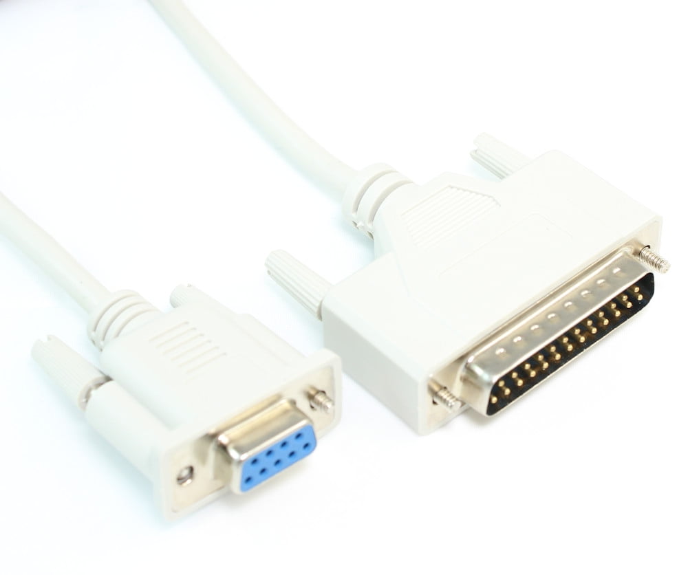 6ft Serial DB9 FEMALE to DB25 RS232 Male Cable - Walmart.com
