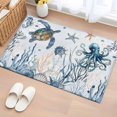 Blue Turtle Coastal Entryway Rug 2x3ft Washable Non Slip Bathroom Rug ...