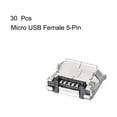 Uxcell 5-Pin DIP 180 Degree Female Micro PCB USB Port 30 Count ...