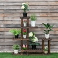Costway 6-Tiered Indoor/Outdoor Wooden Plant Flower Display Stand ...