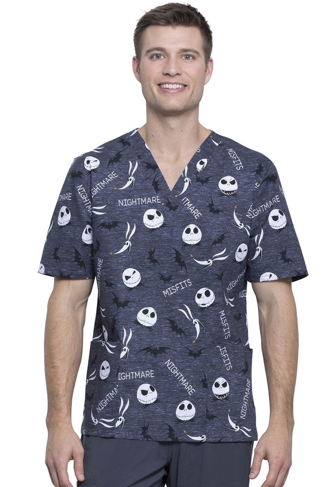 Tooniforms Men Scrubs Top, V-Neck, TF606, XS, Nightmare Misfits ...
