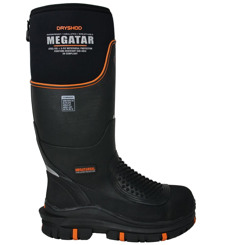 Dryshod Men's Megatar Steel Toe Metatarsal Guard Work Boot Black - MEG ...