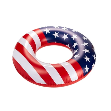 Playtek Toys Pool Float, Large Round America USA Flag Swim Tube ...