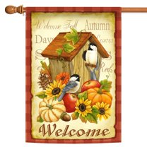 Toland Home Garden Autumn Birds Welcome Fall Flag Double Sided 28x40 ...