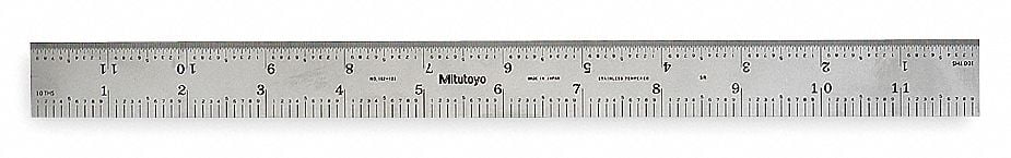 Mitutoyo Steel Rule,Rigid,12 In,32/64/10/100ths 182-123 - Walmart.com