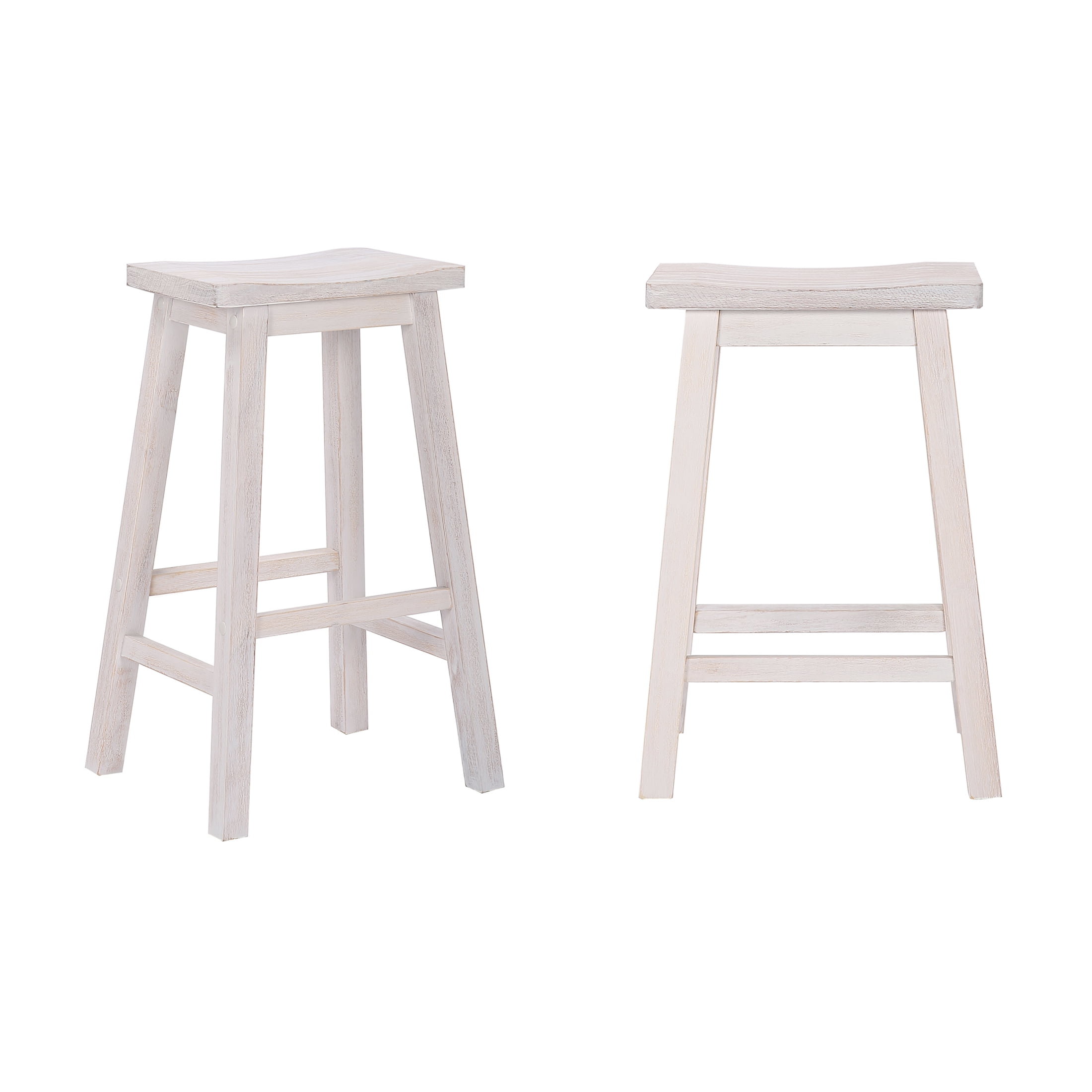 WestinTrends Reed 29 Inch Saddle Bar Stools Set of 2, Solid Wood ...