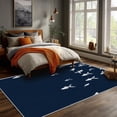 School of Fish Simple Ocean Area Rug, Modern Marine Design Carpet ...