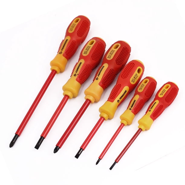 7pcs Plastic Grip Magnetic Slotted Flat Head Phillips Crosshead ...