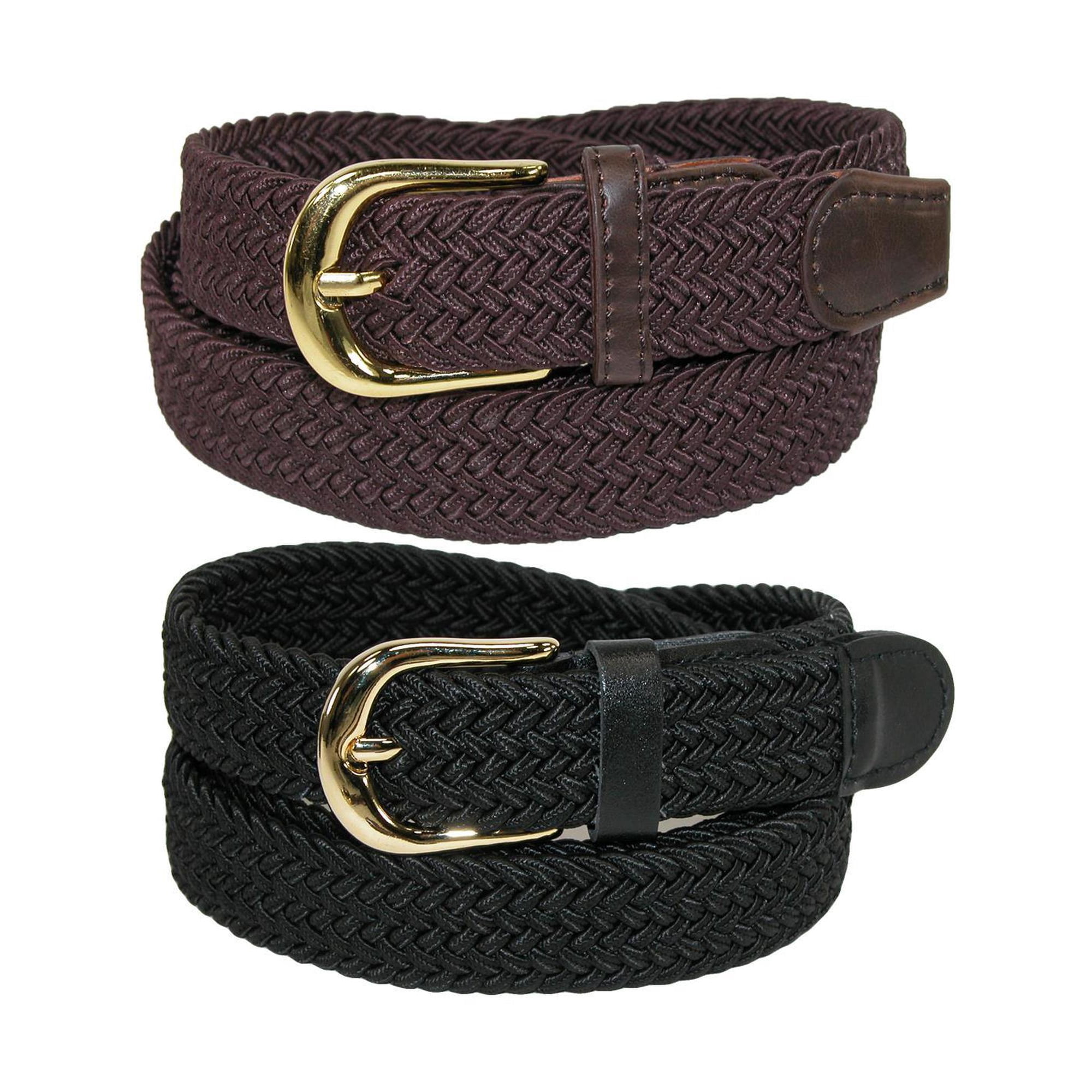 Click here for Ctm Elastic Braided Stretch Belt (Pack Of 2 Colors... prices