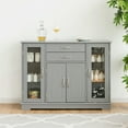 Costway 32'' Buffet Server Sideboard with 2 Drawers, 3 Cabinets, Grey ...