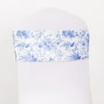 BalsaCircle 5 White Satin Chair Sashes Blue Floral Design Party Events ...