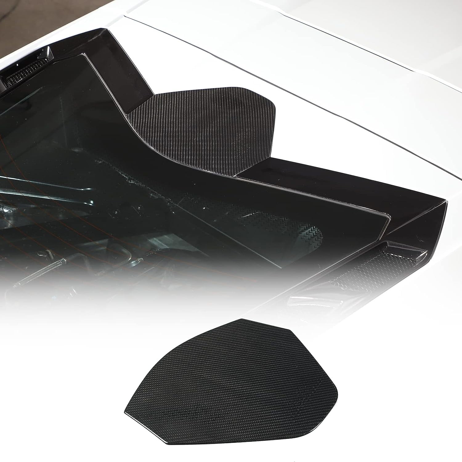 TINKI Real Carbon Fiber Rear Decklid Panel Trim Cover Compatible with ...