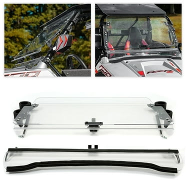 Tusk UTV Folding Glass Windshield with Windshield Wiper For Polaris RZR ...