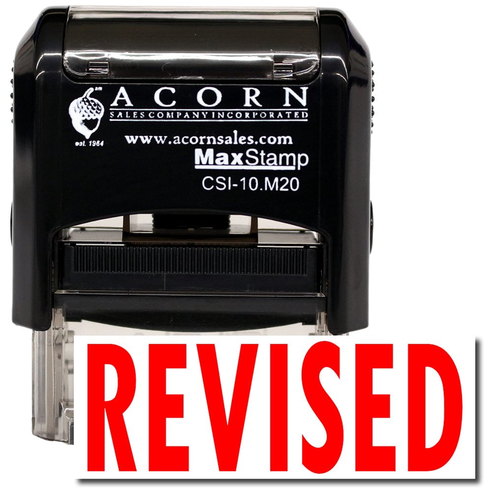 Self-Inking Bold Revised Stamp with Blue Ink - Walmart.com