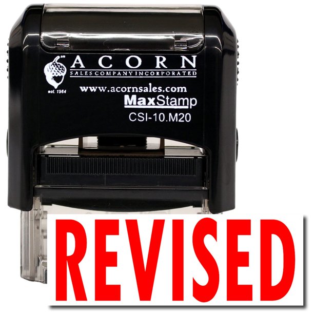 Self-Inking Bold Revised Stamp with Blue Ink - Walmart.com - Walmart.com