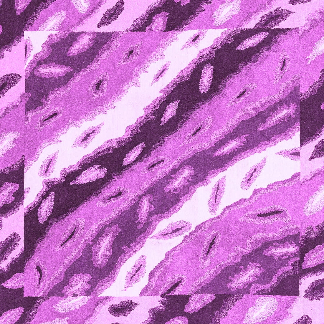 Ahgly Company Indoor Square Animal Purple Modern Area Rugs, 4' Square ...