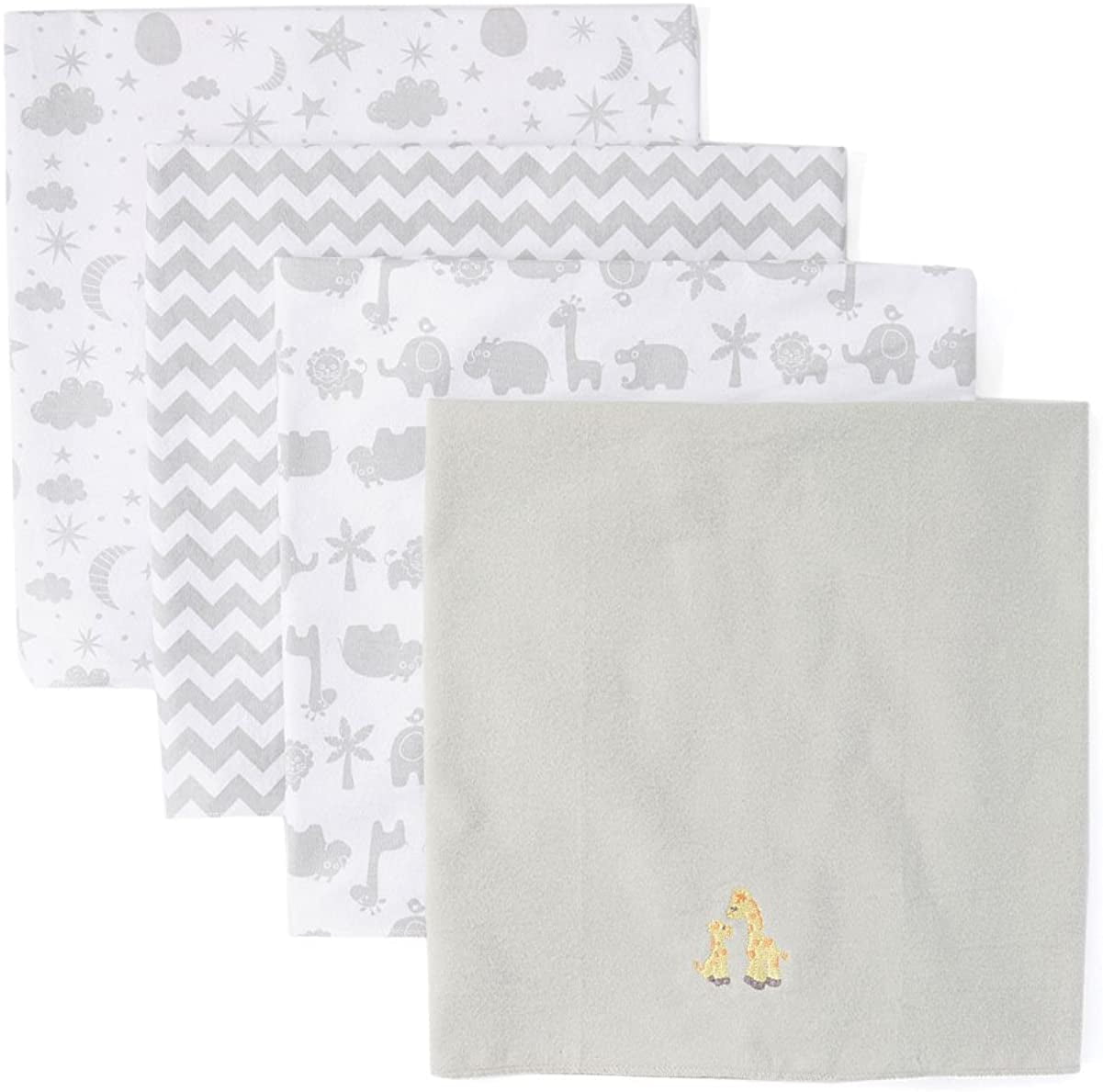 Spasilk Receiving Baby Blanket, 100% Cotton Flannel Blanket, Pack of 4 ...