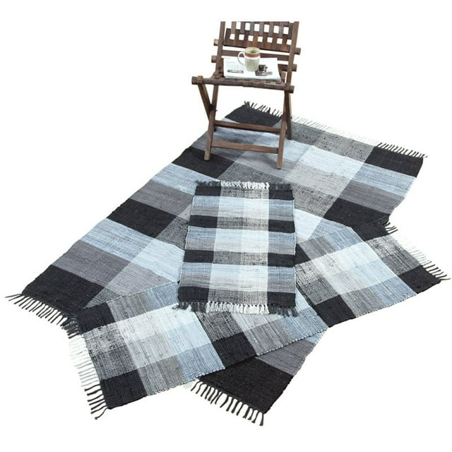 Chesapeake Check Chindi 3 pc. Accent Rug Set - Walmart.com