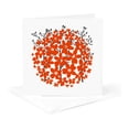 3drose, Flower and Trees, White, Orange and Black, 12 Greeting Cards ...