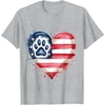 American Flag Shirt Paw Print Heart Graphic Independence Day Outfit ...