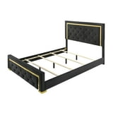 Modern Glam 3pc Bedroom Set Queen Size Panel Bed 2x Nightstand ...