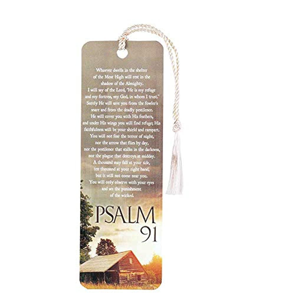 Psalm 91 Full Verse Vintage Barn Sunrise Cardstock Tassel Bookmarks ...